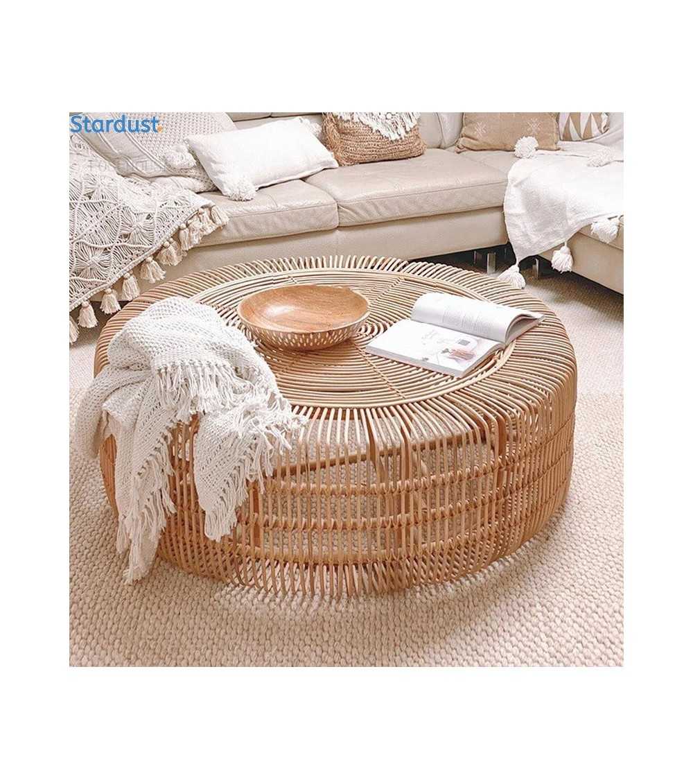 Mobilier Et Décoration en Rotin Tunisie : Table Basse en Rotin Ronde
